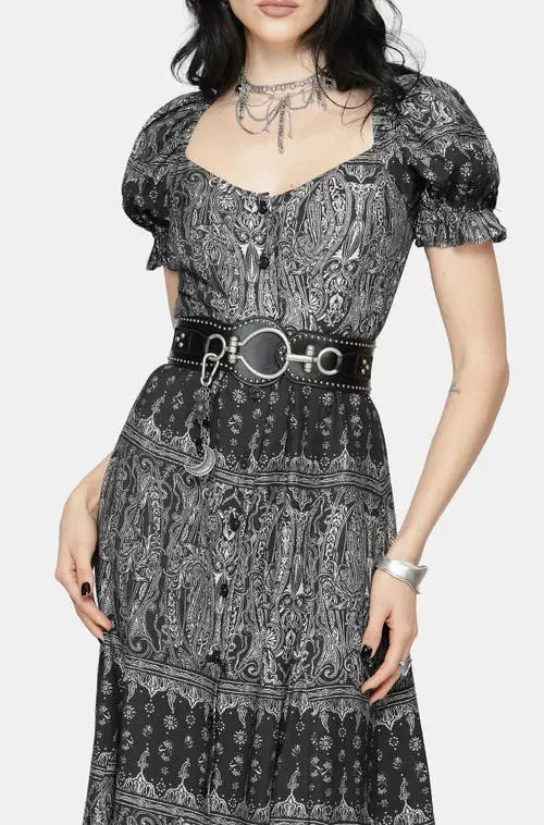 DISTURBIA Paisley Print Midi Dress