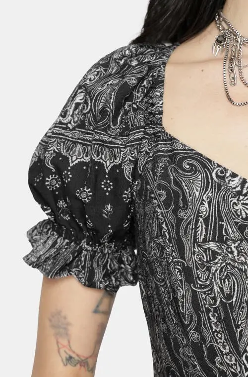 DISTURBIA Paisley Print Midi Dress