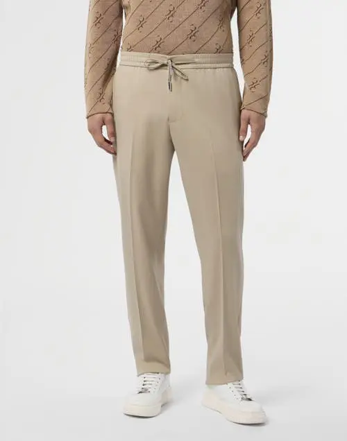 BILLIONAIRE Light Wool Drawstring Trousers - Beige
