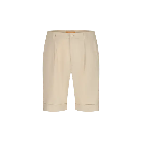 Rivieras Beige Pleated Cuffed Shorts