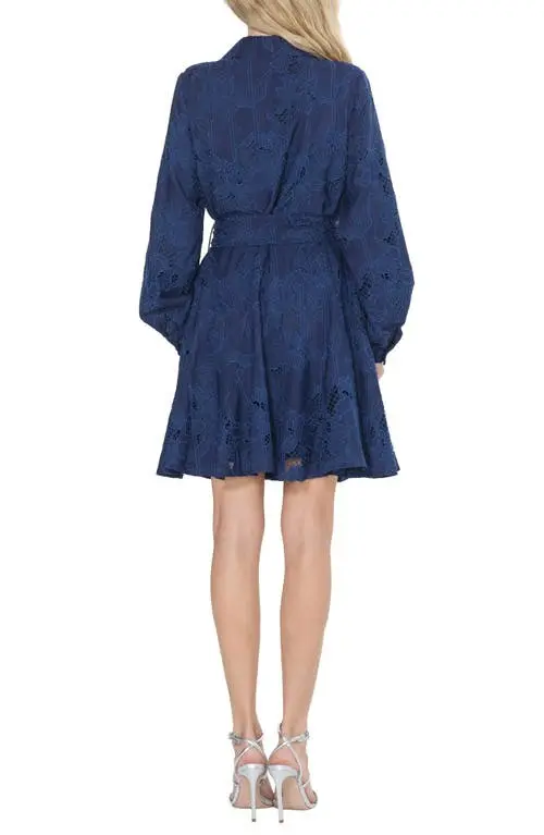 CIEBON Serane Eyelet Embroidery Long Sleeve Mini Dress