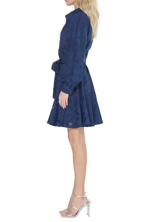 CIEBON Serane Eyelet Embroidery Long Sleeve Mini Dress
