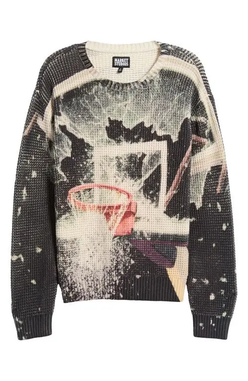 MARKET Break The Backboard Waffle Knit Sweater