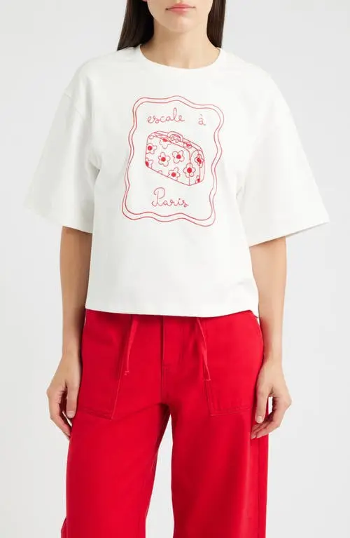 FRNCH Embroidered Suitcase Graphic T-shirt