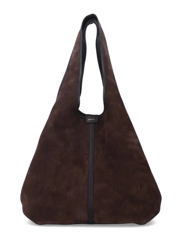 Soeur Oversized Suede-effect Hobo Bag - Marrone