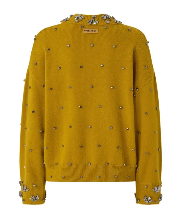 Pinko Crystal-embellished V-neck Sweater