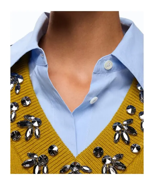 Pinko Crystal-embellished V-neck Sweater