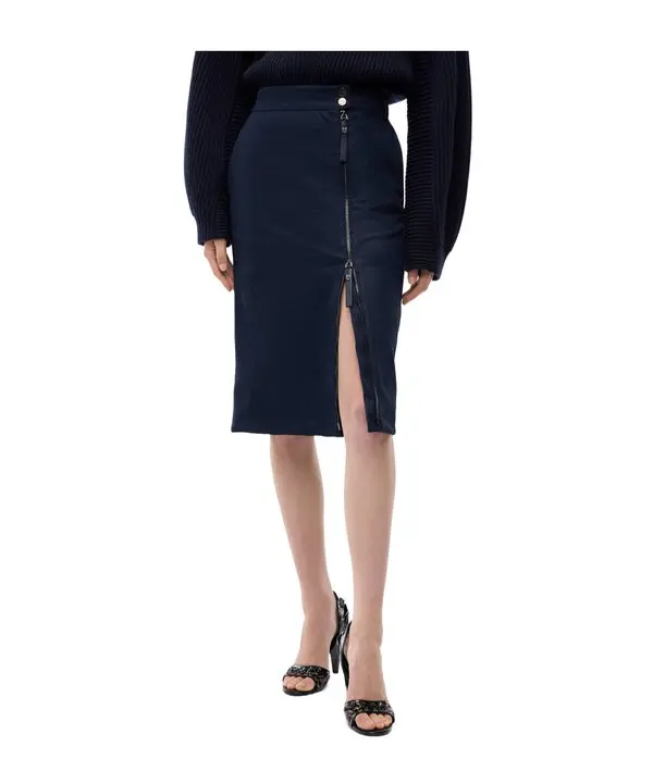 Pinko Zipped Midi Skirt - Dark Blue
