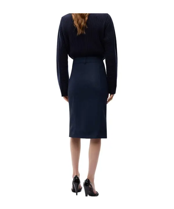 Pinko Zipped Midi Skirt - Dark Blue