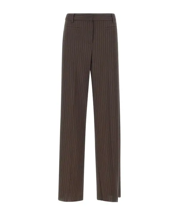 Marella Pinstriped Wide-leg Trousers