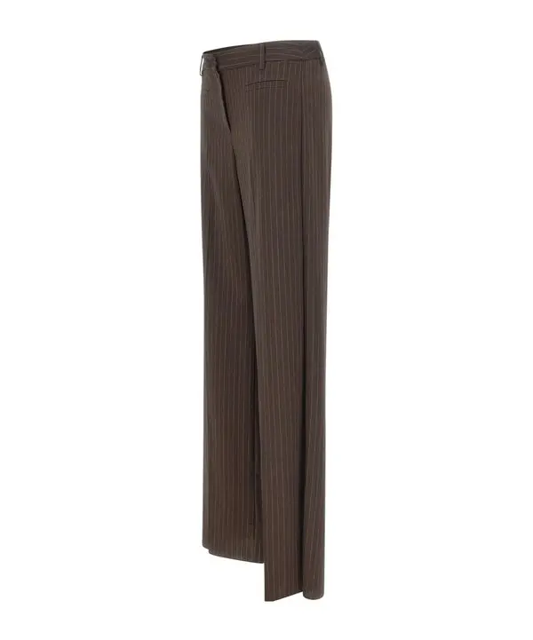Marella Pinstriped Wide-leg Trousers
