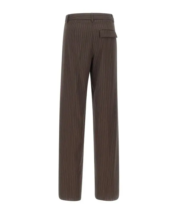 Marella Pinstriped Wide-leg Trousers