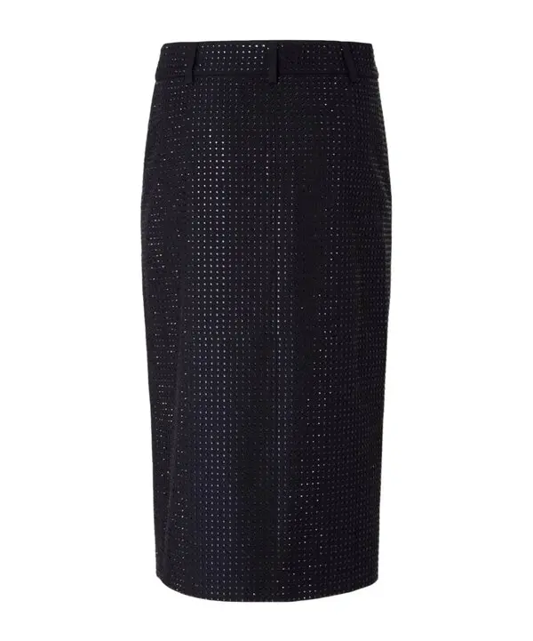 Pinko Rhinestone Embellished Wrap Midi Skirt - Dark Blue