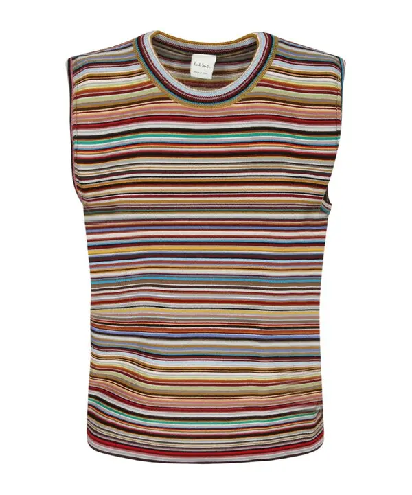 Paul Smith Sleeveless Striped Knit Tank Top - Multicolor