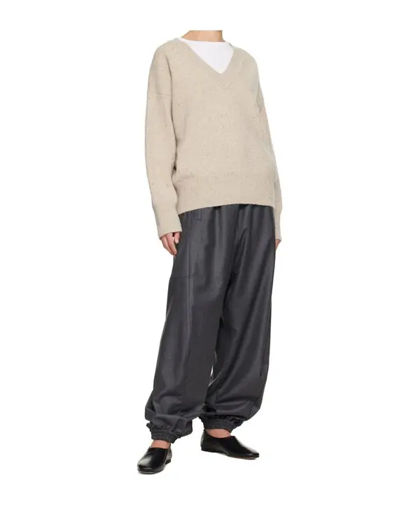 RÓHE Drawstring Elasticated Cuff Wool Trousers