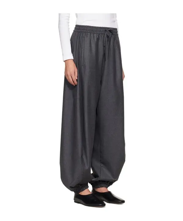 RÓHE Drawstring Elasticated Cuff Wool Trousers