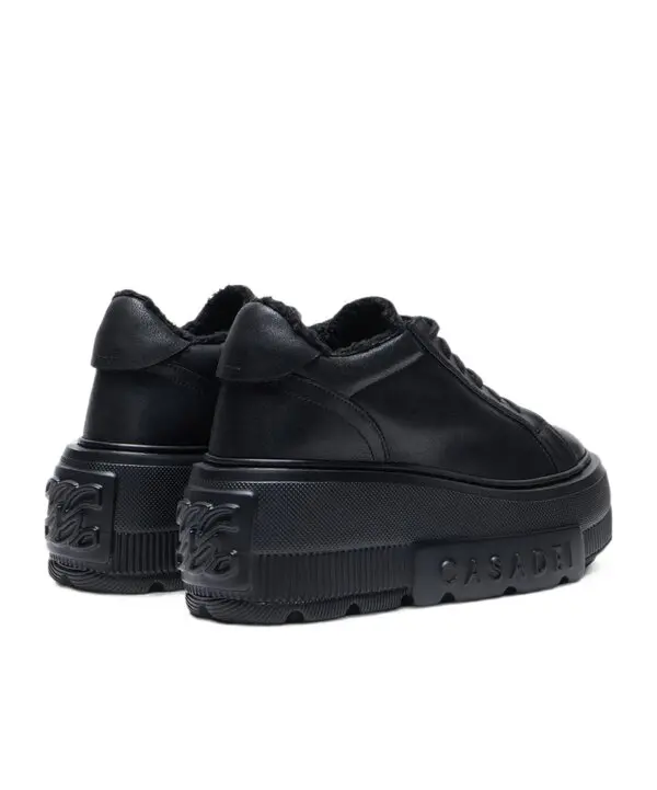 Casadei Round Toe Platform Sneakers With Fleece Lined Collar