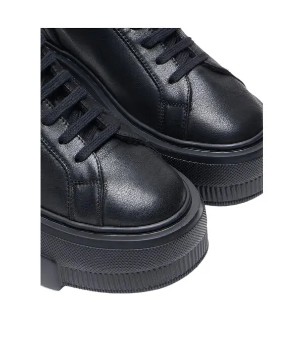 Casadei Round Toe Platform Sneakers With Fleece Lined Collar