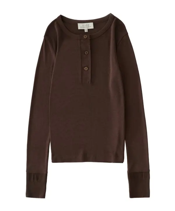 Studio Nicholson Long Sleeve Henley Knitwear
