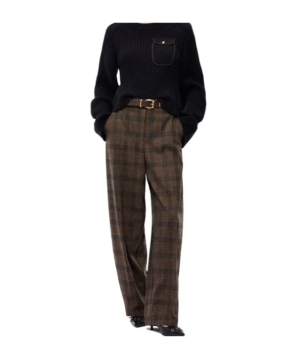 Pinko Ribbed-knit Epaulette Sweater