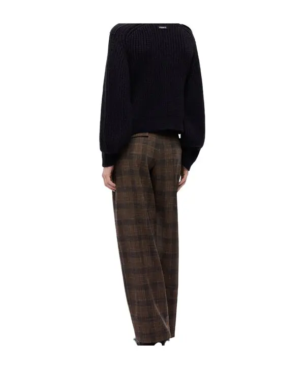 Pinko Ribbed-knit Epaulette Sweater