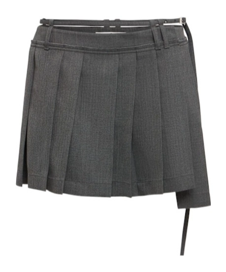 Acne Studios Pleated Wool Blend Mini Skirt