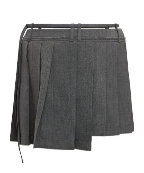 Acne Studios Pleated Wool Blend Mini Skirt