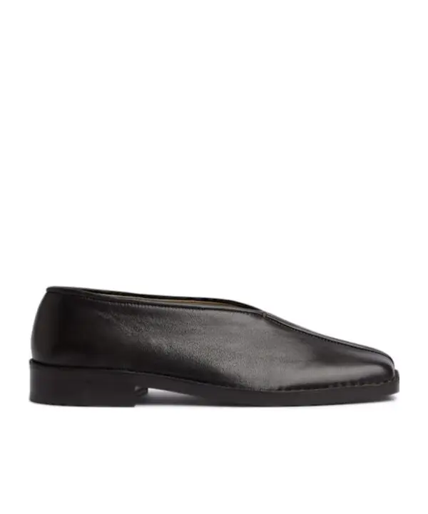 LEMAIRE Flat Piped Leather Slippers