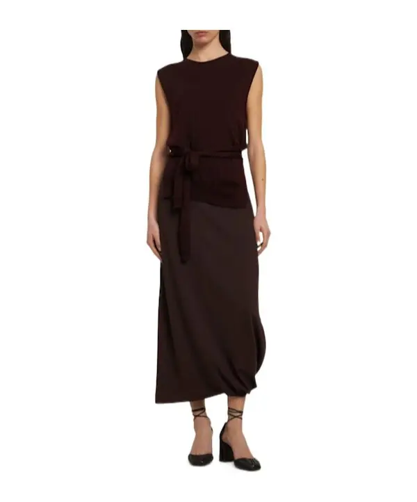 LEMAIRE Silk Viscose Interlock Twisted Hem Skirt