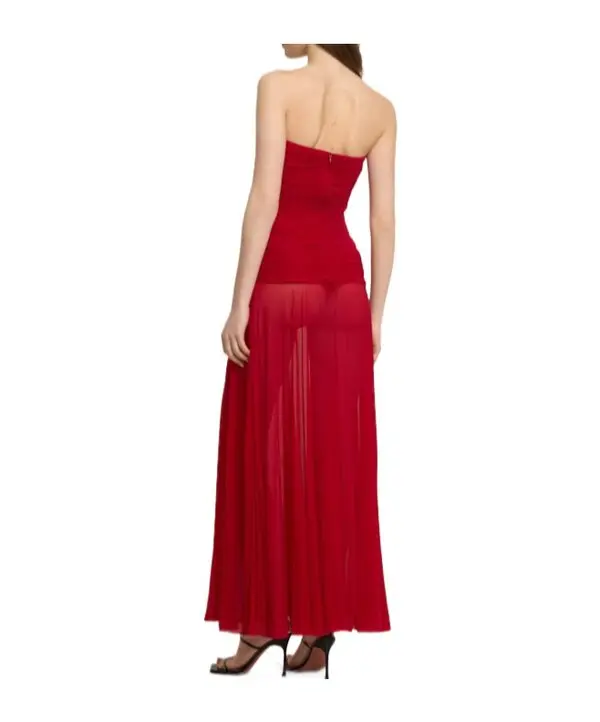 Magda Butrym Strapless Draped Jersey Long Dress