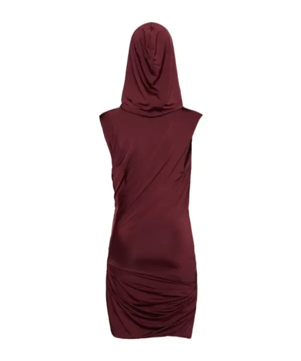 Magda Butrym Draped Viscose Mini Dress W/ Hood