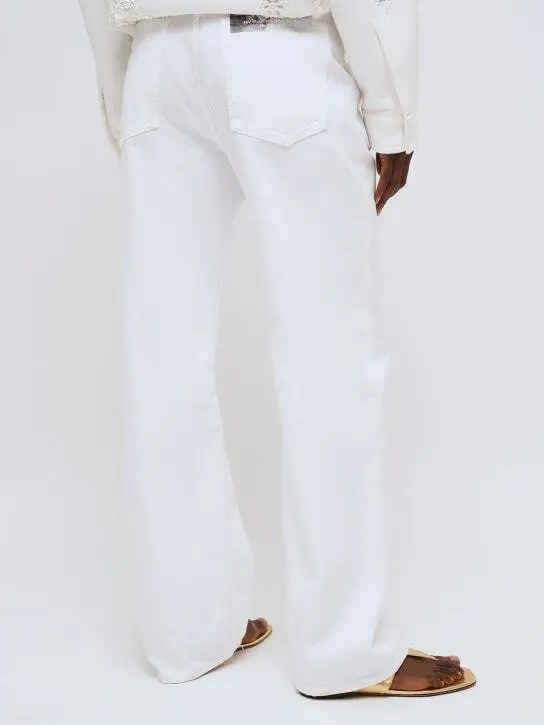 Valentino Garavani High-waisted Wide-leg Jeans With Printed Back Panel