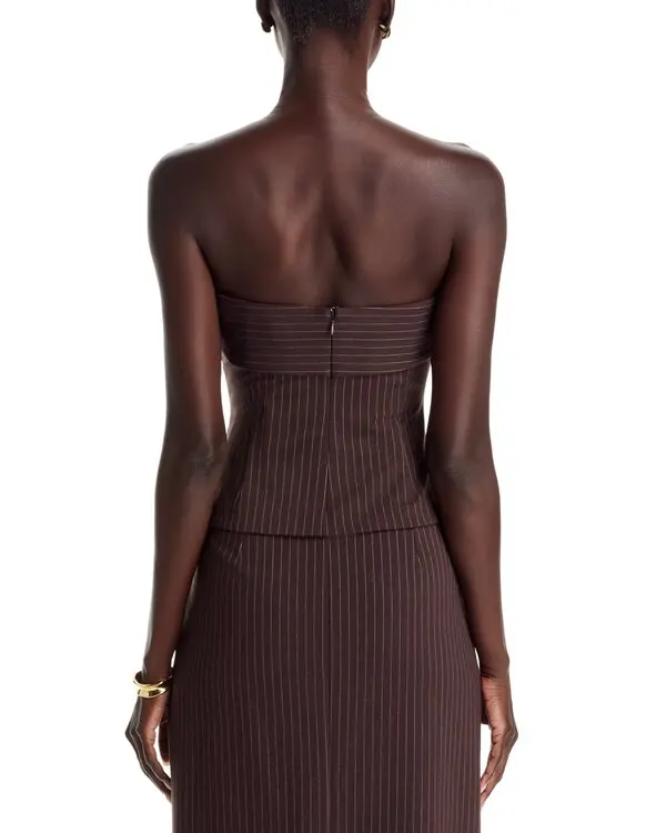 Tanya Taylor Strapless Pinstripe Top