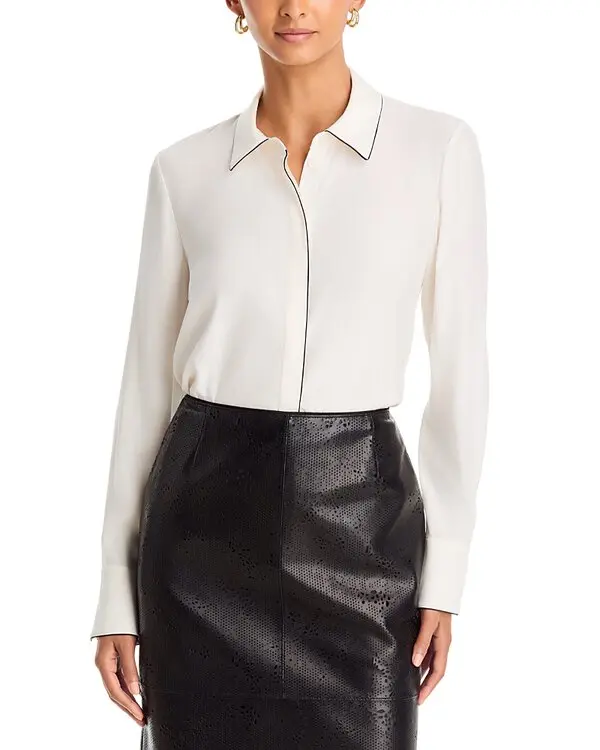 Lafayette 148 New York Scottie Silk Blouse