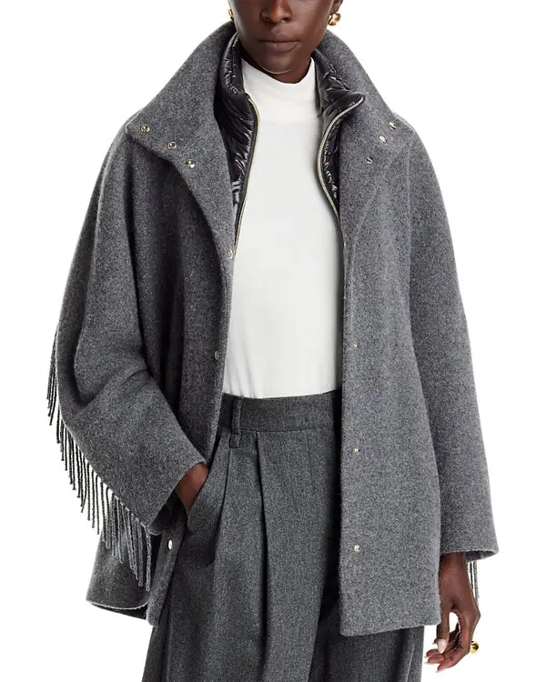 Herno Fringed Alpaca Blend Coat