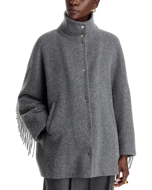 Herno Fringed Alpaca Blend Coat