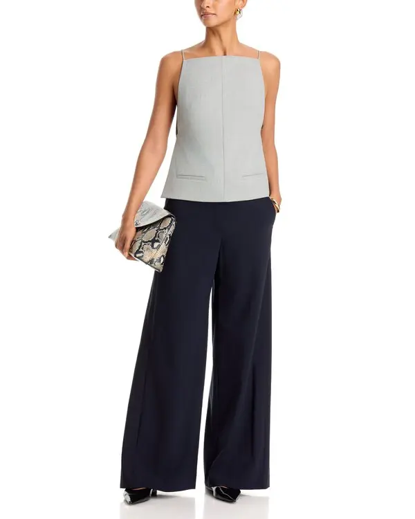 Theory Wool Stretch Back Pleat Classic Trousers