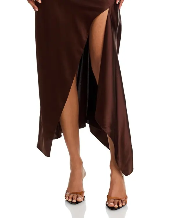 Helmut Lang Tie Neck Sleeveless Silk Maxi Dress