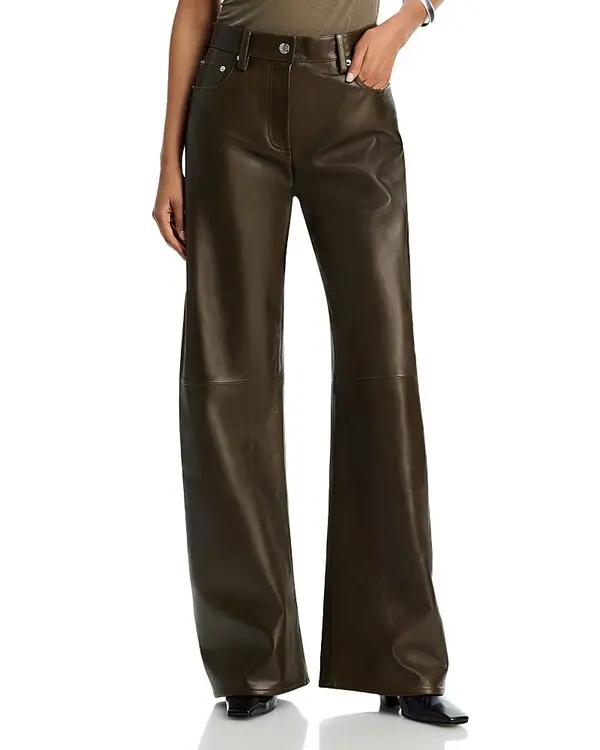Helmut Lang Leather Relaxed Bootcut Pants