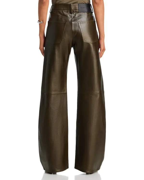 Helmut Lang Leather Relaxed Bootcut Pants