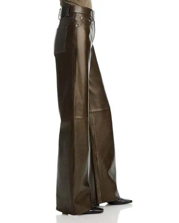 Helmut Lang Leather Relaxed Bootcut Pants