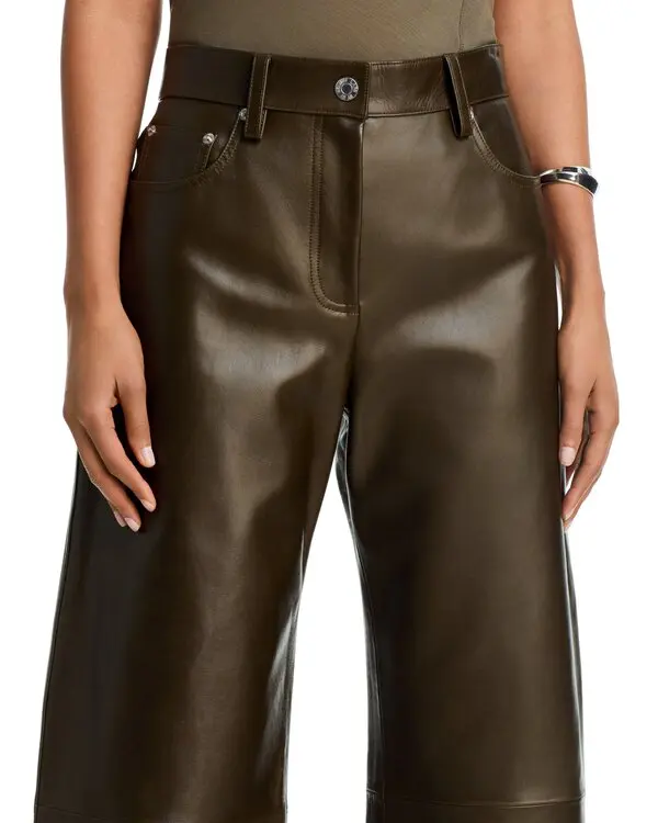 Helmut Lang Leather Relaxed Bootcut Pants