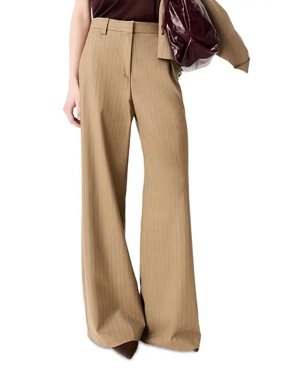 Maje Pinstriped Flared Suit Trousers