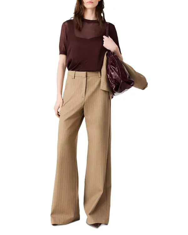 Maje Pinstriped Flared Suit Trousers