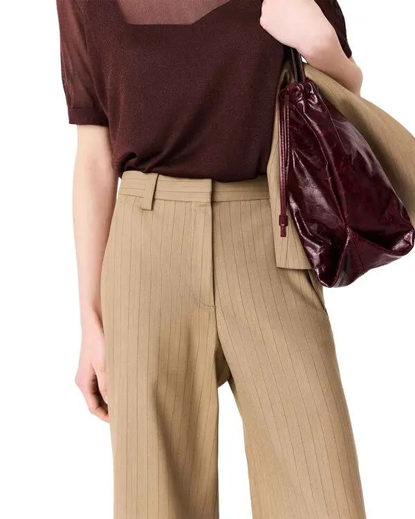Maje Pinstriped Flared Suit Trousers