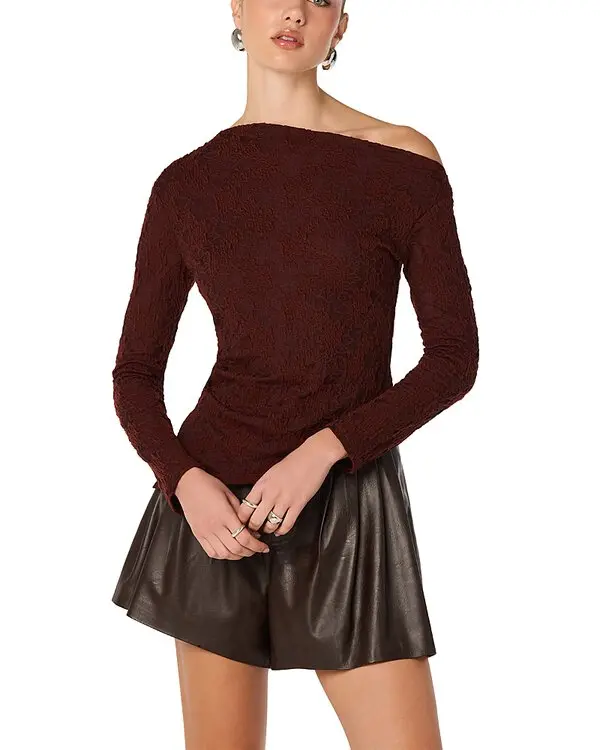 Astr The Label Miah Asymmetric Neck Top