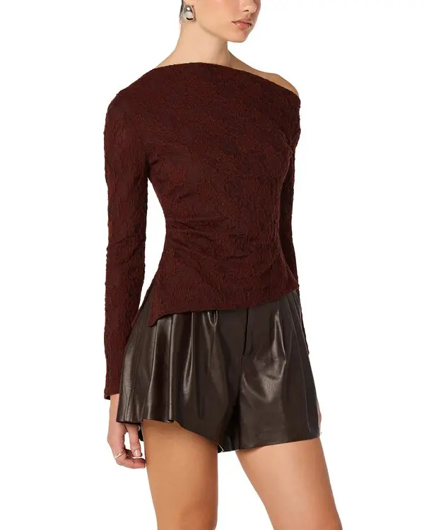 Astr The Label Miah Asymmetric Neck Top