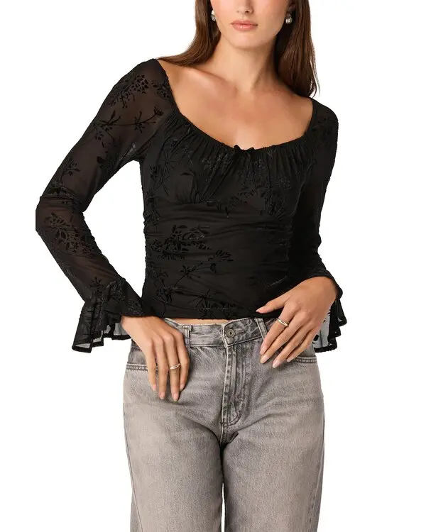 Astr The Label Belsie Scoop Neck Side Ruched Top