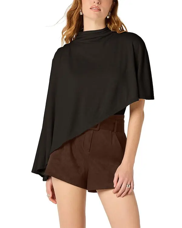 Astr The Label Asymmetric Hem Poncho Top