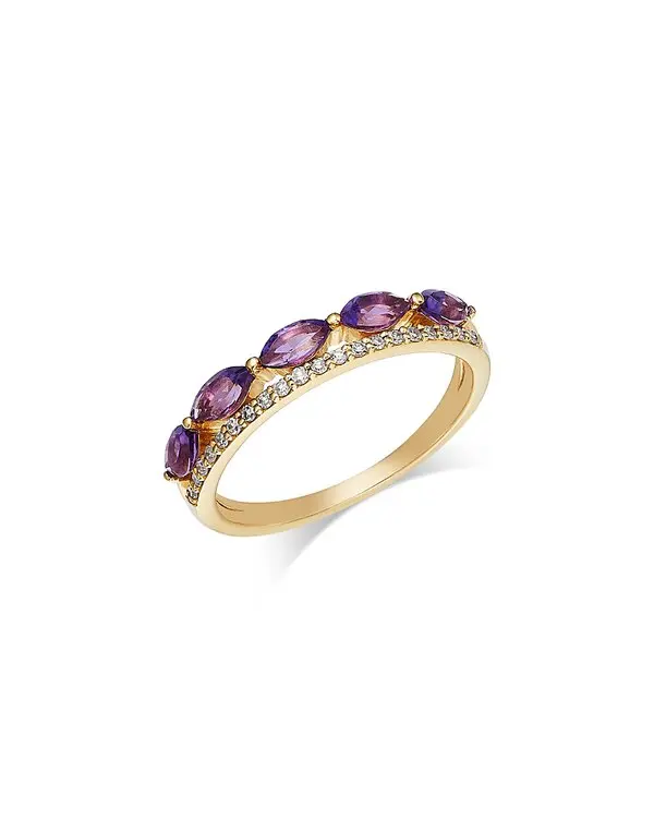 Bloomingdale'S Gemstone & Diamond Band In 14k Yellow Gold - Amethyst